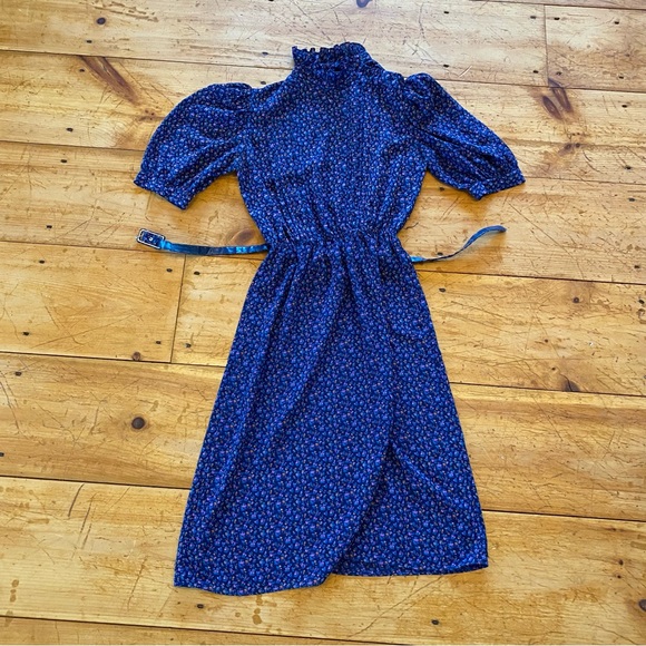 Charlee Allison | Dresses | Vtg Charlee Allison Blue Floral Dress W ...